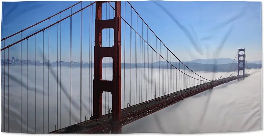 Sablio Ručník Golden Gate v mlze - 70x140 cm