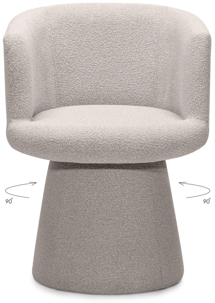 Otočné designové křeslo YATO, šedobéžové