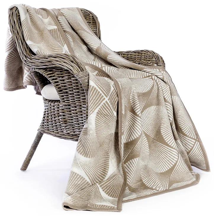 Goldea luxusní česaná deka bavlna - vzor 001 vějíře 150 x 200 cm