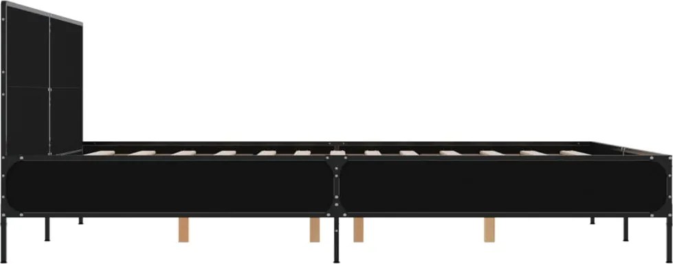 Rám postele černý 150 x 200 cm kompozitní dřevo a kov 3280002