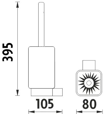 Nimco WC štětka s hranatou rukojetí KIBO černá -