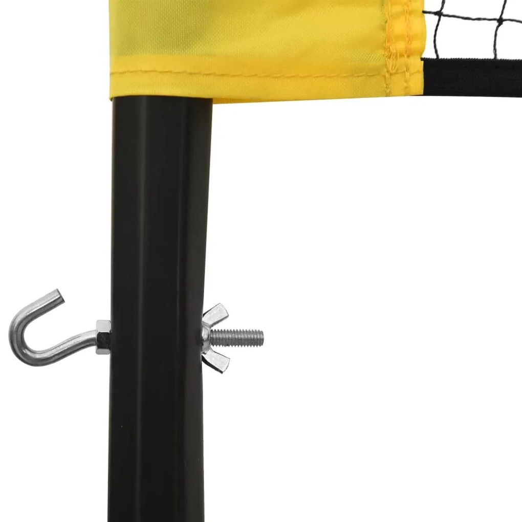 Badmintonová Síť Žlutá A Černá 600 X 155 Cm Pe Tkanina
