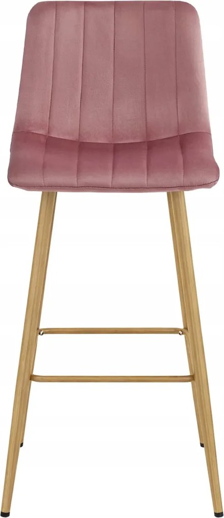 Barová židle POZZA VELVET, růžová
