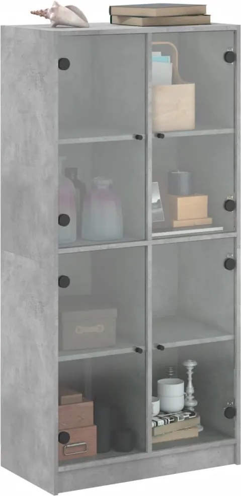 Highboard s dvířky betonově šedý 68x37x142 cm kompozitní dřevo 3295860