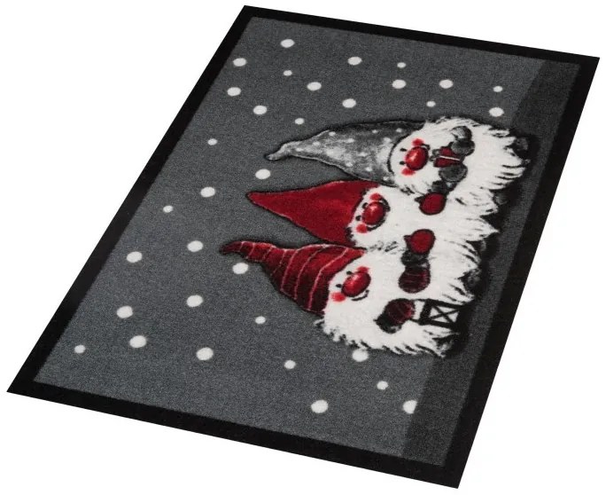 Hanse Home, Rohožka Vánoce - 3 trpaslíci 103037 - na ven i na doma, 40x60, červená, chodba / předsíň