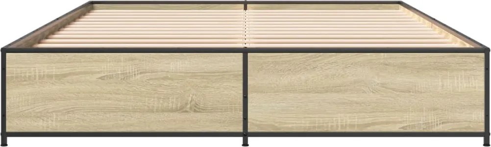 Rám postele dub sonoma 120 x 190 cm kompozitní dřevo a kov 3279863
