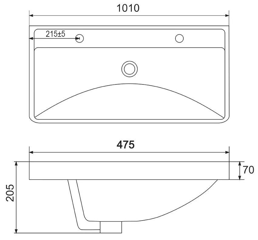 Mereo Siena koupelnová skříňka s keramickym umyvadlem 101 cm bílá lesk CN4122
