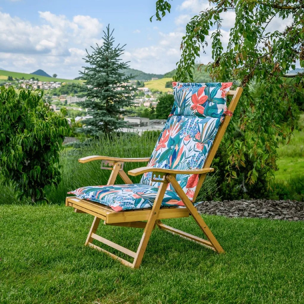 Kondela Zahradní polohovací křeslo, přírodní, bambus, URSEL