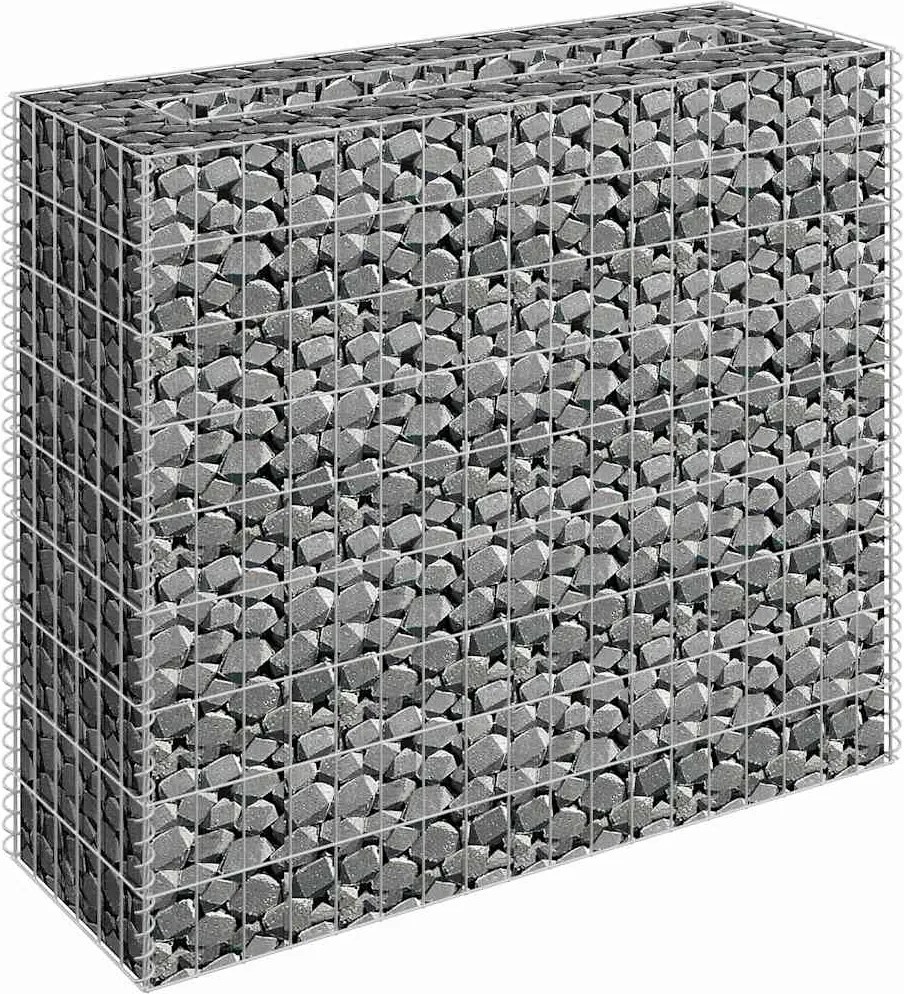 Gabionový vyvýšený záhon pozinkovaná ocel 90 x 30 x 90 cm 145631