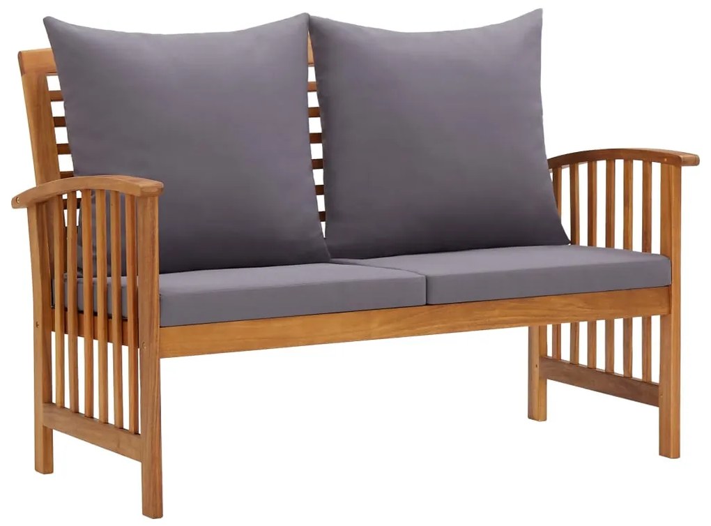 Zahradní lavice s poduškami 119 cm masivní akáciové dřevo 310261