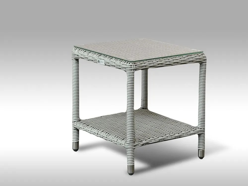 Umělý ratan - stolek Marco šedý, kulatý ratan - POSLEDNÍ 1KS
