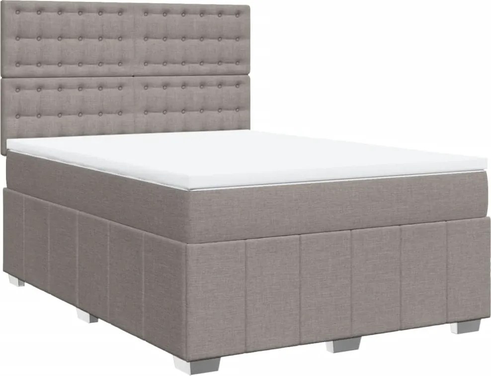 Box spring postel s matrací taupe 140x190 cm textil 3293981