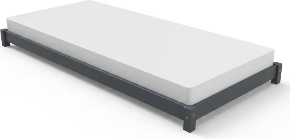 Benlemi Dřevěné dětské jednolůžko LUCKY Zvolte barvu: Nelakovaná, Zvolte rozměr: 140x200 cm, Zvolte zábranu: S přední zábranou