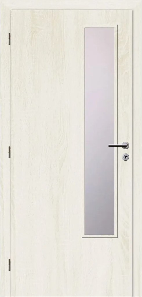 Solodoor Interiérové dveře L2 sklo, 80 L, 80 × 197 cm, fólie, levé, Andorra white, prosklené