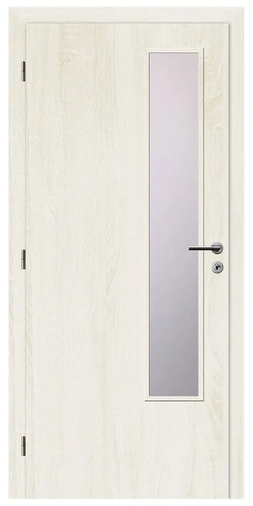 Solodoor Interiérové dveře L2 sklo, 80 L, 850 × 1985 mm, fólie, levé, Andorra white, prosklené