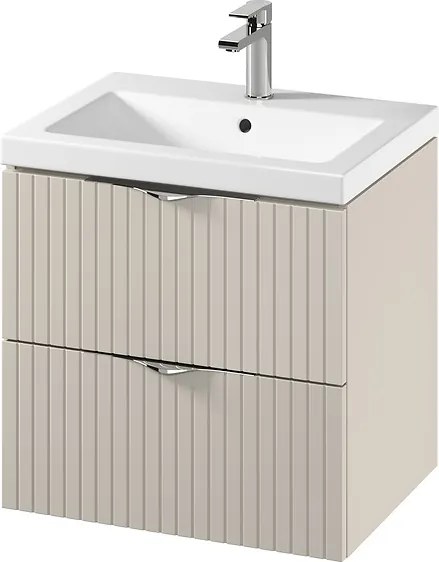 Cersanit Tirso, závěsná umyvadlová skříňka 594x447x572 mm + keramické umyvadlo, béžová matná, S801-541