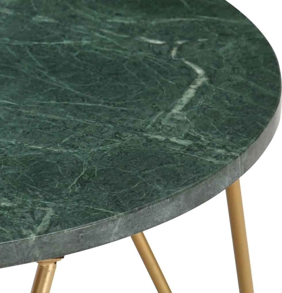 vidaXL Konferenční stolek 65x65x42 cm pravý kámen mramorový vzor [286447] Barva: Zelená