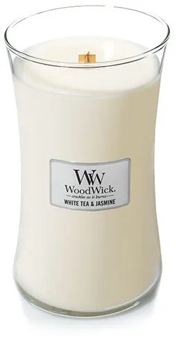 Vonná svíčka WoodWick - White Tea &amp; Jasmine 609g/110 - 120 hod