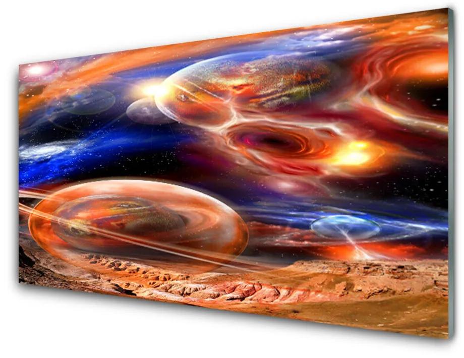 Obraz na skle Abstrakce Vesmír 140x70 cm