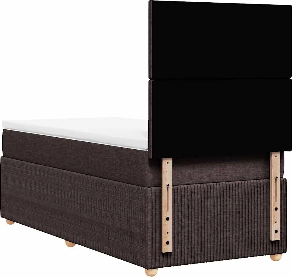 Box spring postel s matrací tmavě hnědá 80x200 cm textil 3291879