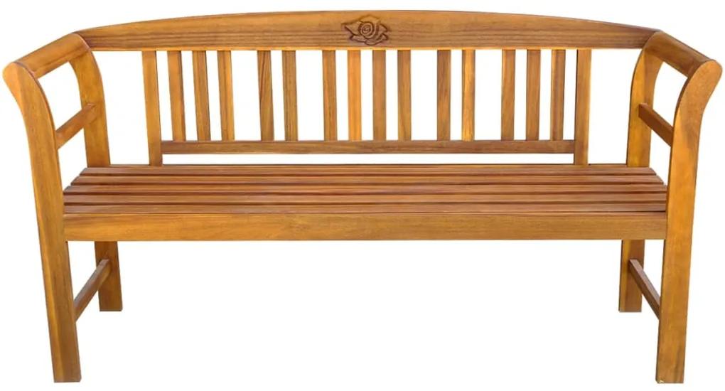 Zahradní lavice s poduškou 157 cm masivní akáciové dřevo,  3064277