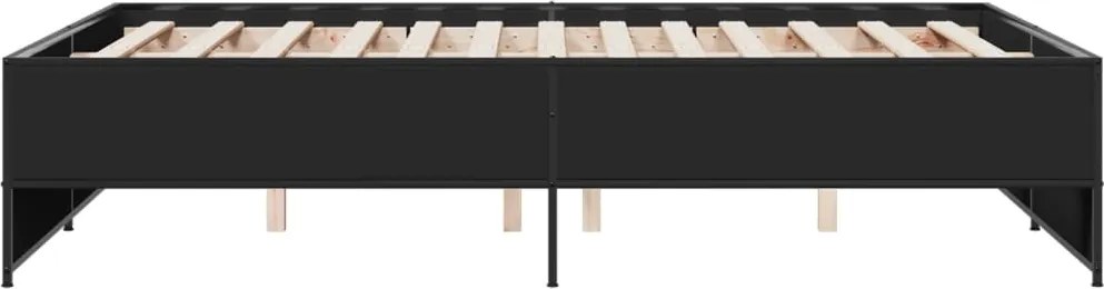 Rám postele černý 140 x 190 cm kompozitní dřevo a kov 3279897