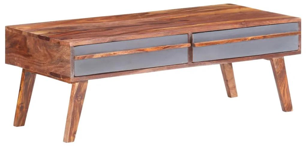 Konferenční stolek šedý 110x50x40 cm masivní sheeshamové dřevo - Default Title