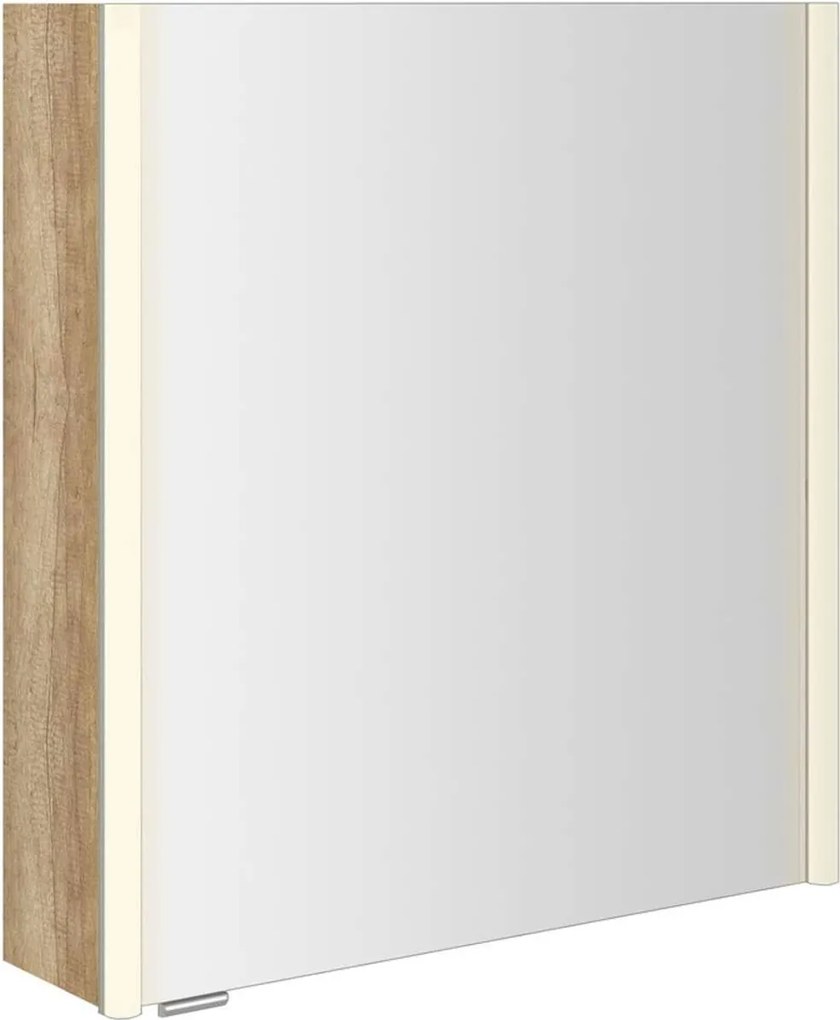Sapho Alix - Zrcadlová skříňka s LED osvětlením 66x70x18 cm, 2x dvířka, P/L, dub alabama AX166-0022