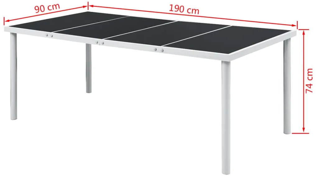 vidaXL Marketos 9dílný zahradní jídelní set ocelový černý