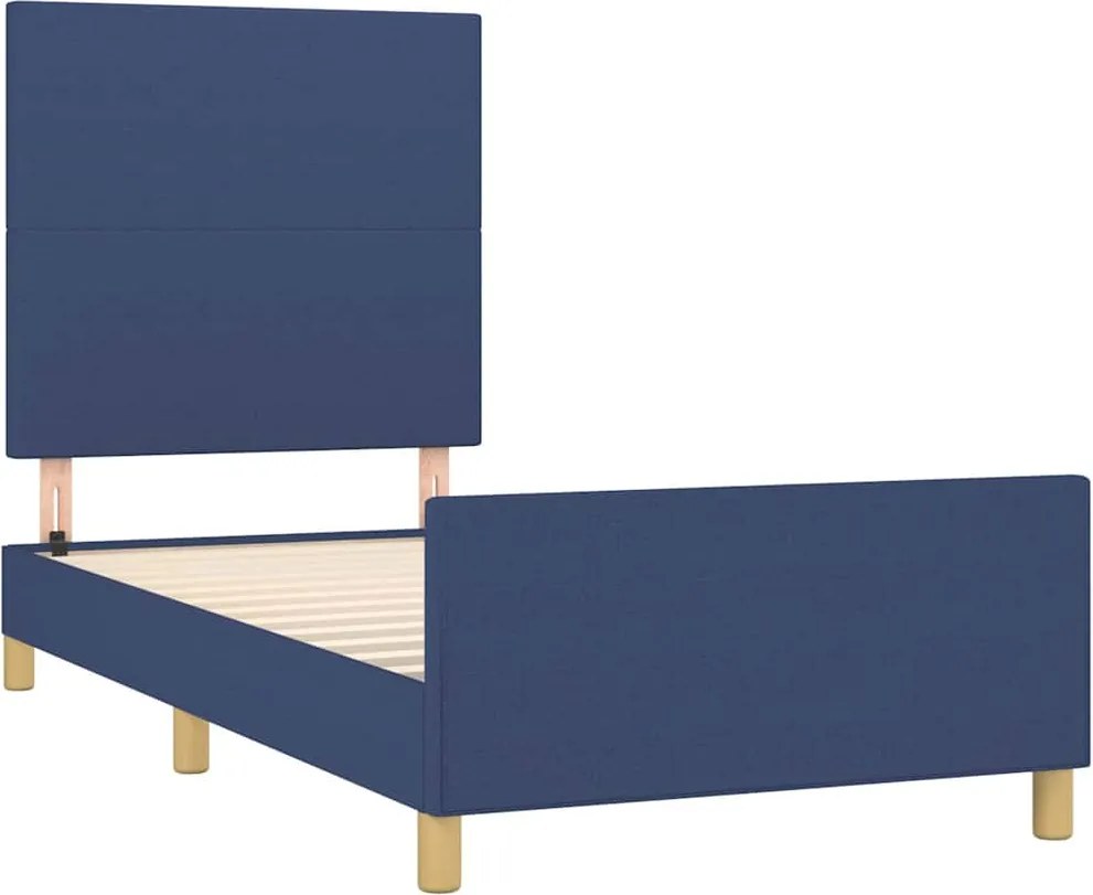 Rám postele bez matrací modrá 100x200 cm textil 3124877