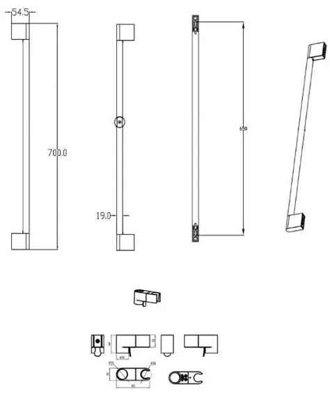 Ravak Chrome Sprchový set, tyč 70 cm 921.00 X07S002