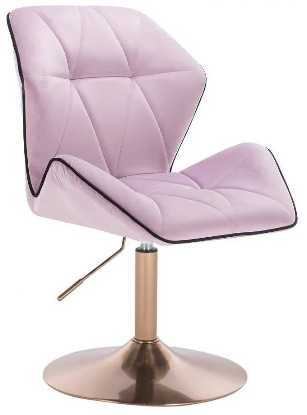 LuxuryForm DESIGN Otočná židle MILANO MAX VELUR na zlatém talíři - levandule