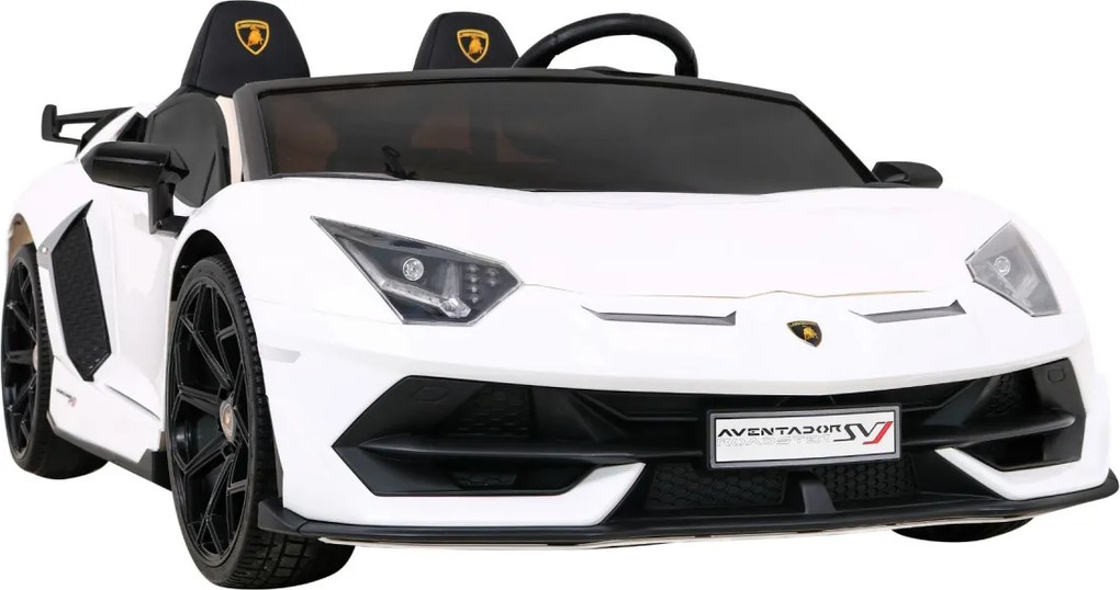 Ramiz Lamborghini SVJ DRIFT elektrické auto pro 2 děti bílé + funkce driftu + dálkové ovládání