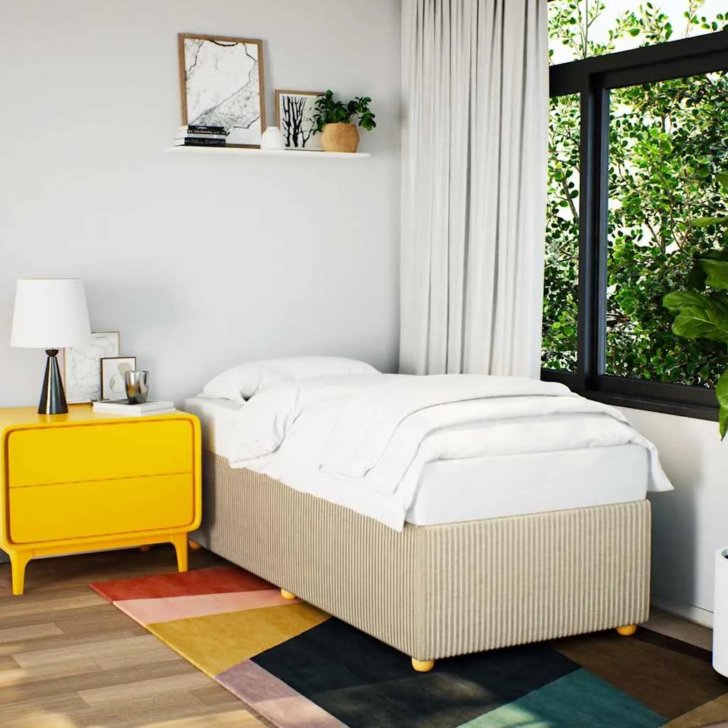 Rám postele bez matrací krémově 80x200 cm textil 3284898