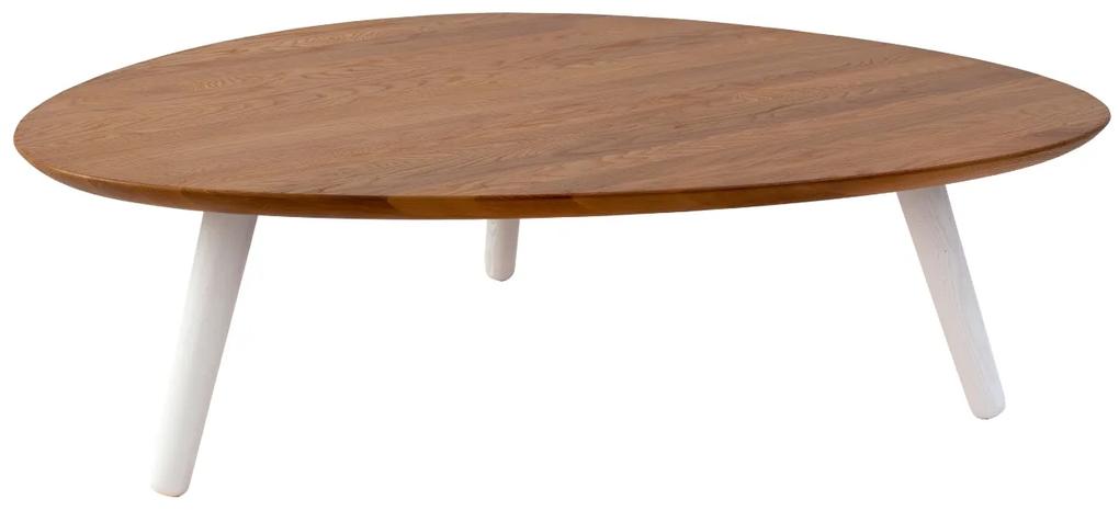 OnaDnes -20% Dřevěný konferenční stolek RAGABA CONTRAST PICK 103 x 97 cm s bílou podnoží