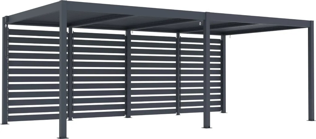 Boční zástěna pro bioklimatickou pergolu BestBerg BBP-F1CG / 283 × 218 cm / šedá