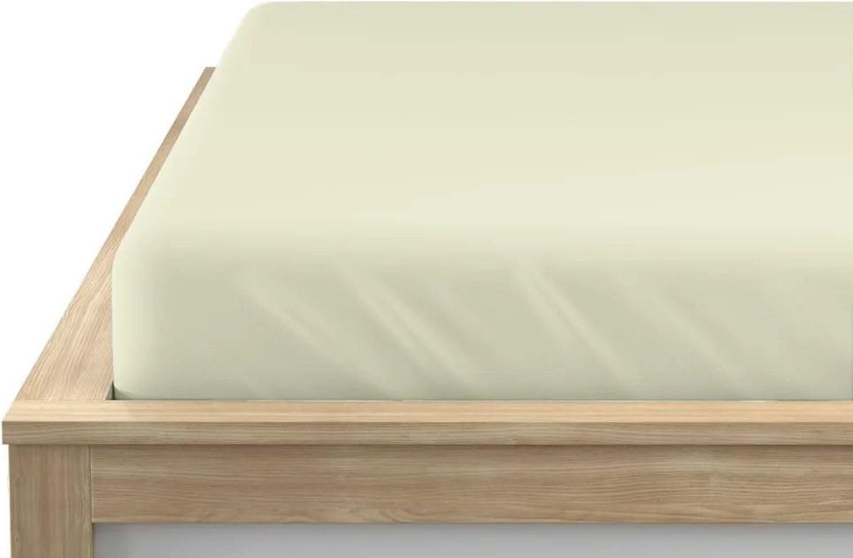 Bavlněné prostěradlo s gumou STANDARD 90 x 200 cm světle krémové