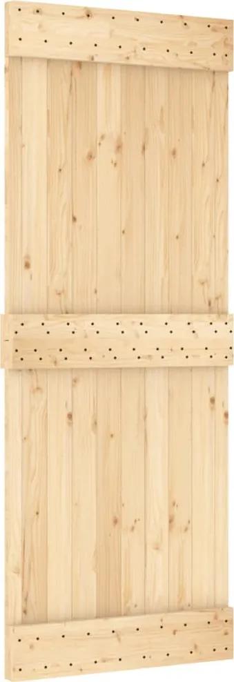 vidaXL Posuvné dveře s kováním 80 x 210 cm masivní borové dřevo [3203047]