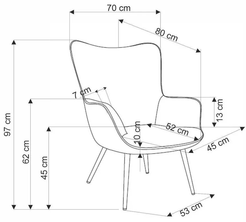 Křeslo Elijah, žlutá