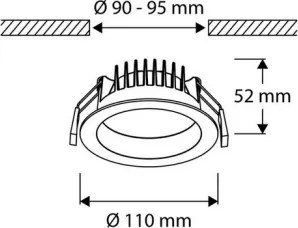 Vestavné LED svítidlo PROLUMIA Pro-Logic 90 Ø110x52mm,pro výřez Ø 90-95mm max.10W IP54 bílá nastavitelné 3000/3500/4000K 42174110