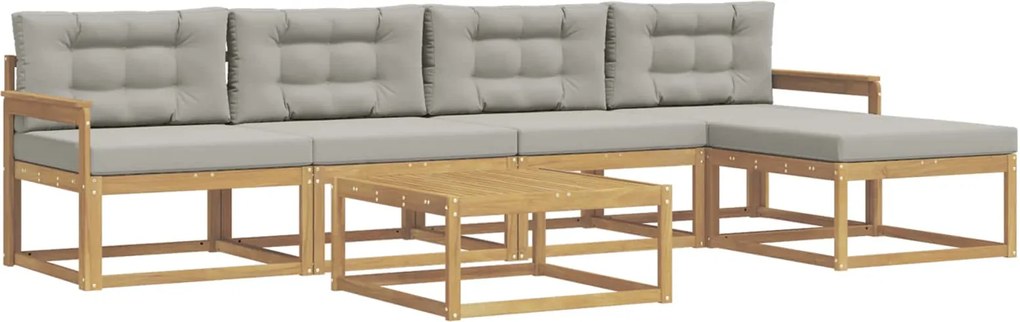 Venkovní pohovková souprava 6 ks Bílá a světlá šedá Polyester 3386330