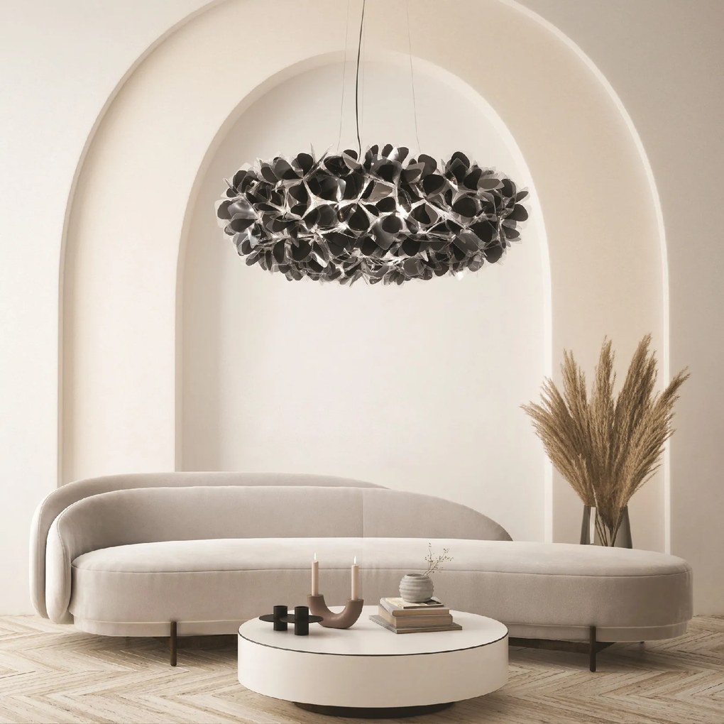 Slamp Clizia Mama Non Mama Black 130, designové svítidlo s černým kabelem, 15x12W E27, prům. 130cm