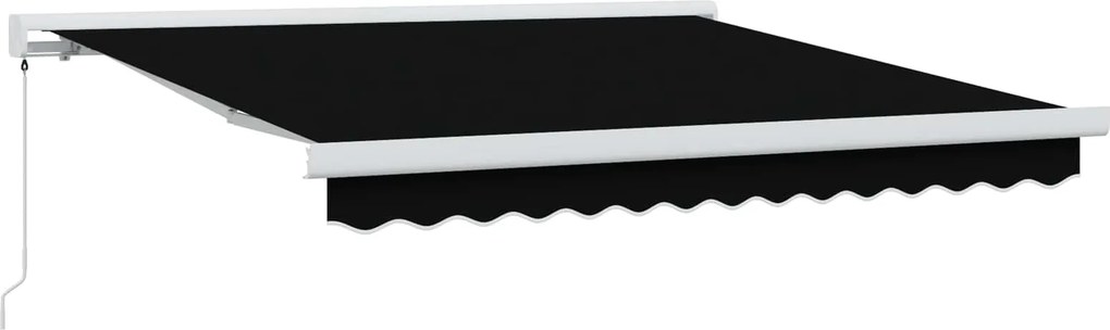 Stahovací markýza Černá 300 x 250 cm Plátno a hliník 3330045