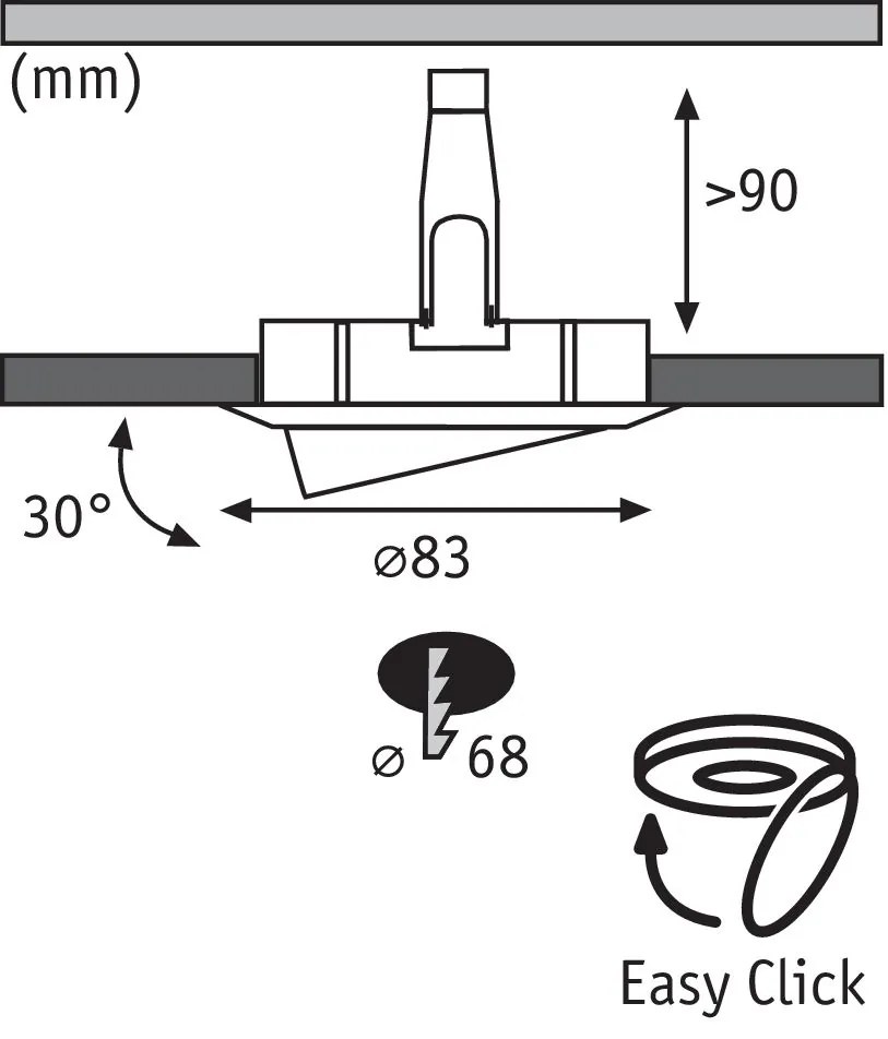 Paulmann 98943 bodovka, max 1x50W, chrom, IP23, GU10