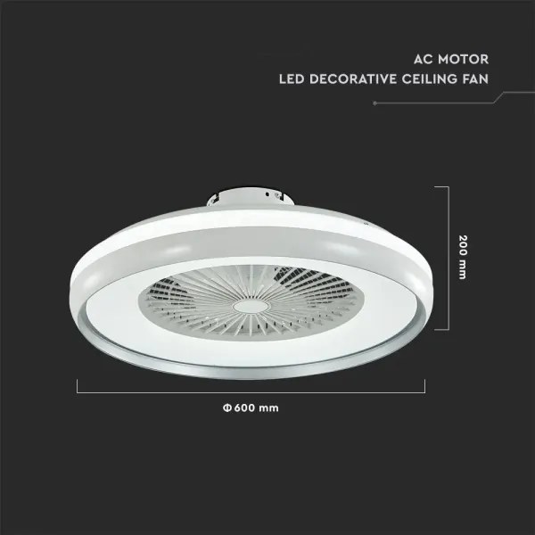 LED Stropní svítidlo s ventilátorem LED/45W/230V 3000/4000/6500K šedá