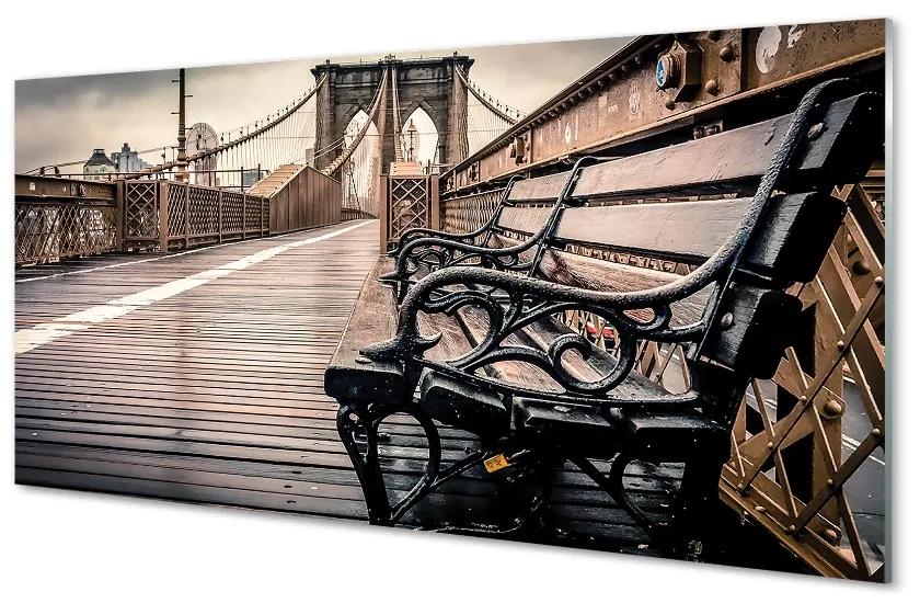Obraz na skle Most bench 125x50 cm
