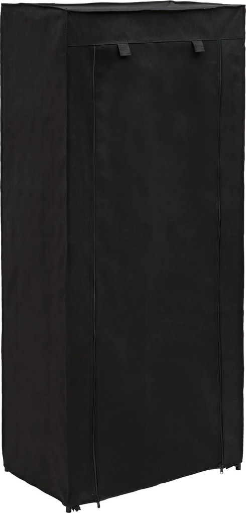 Textilní šatní skříň DRESSY, 70 x 45 x 165 cm - černý