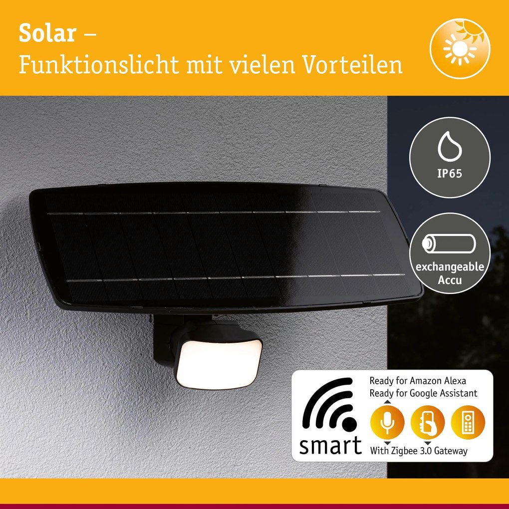 P 95706 Solární reflektor Smart Home Zigbee 3.0 Flotas Zigbee IP65 3000K antracit - PAULMANN