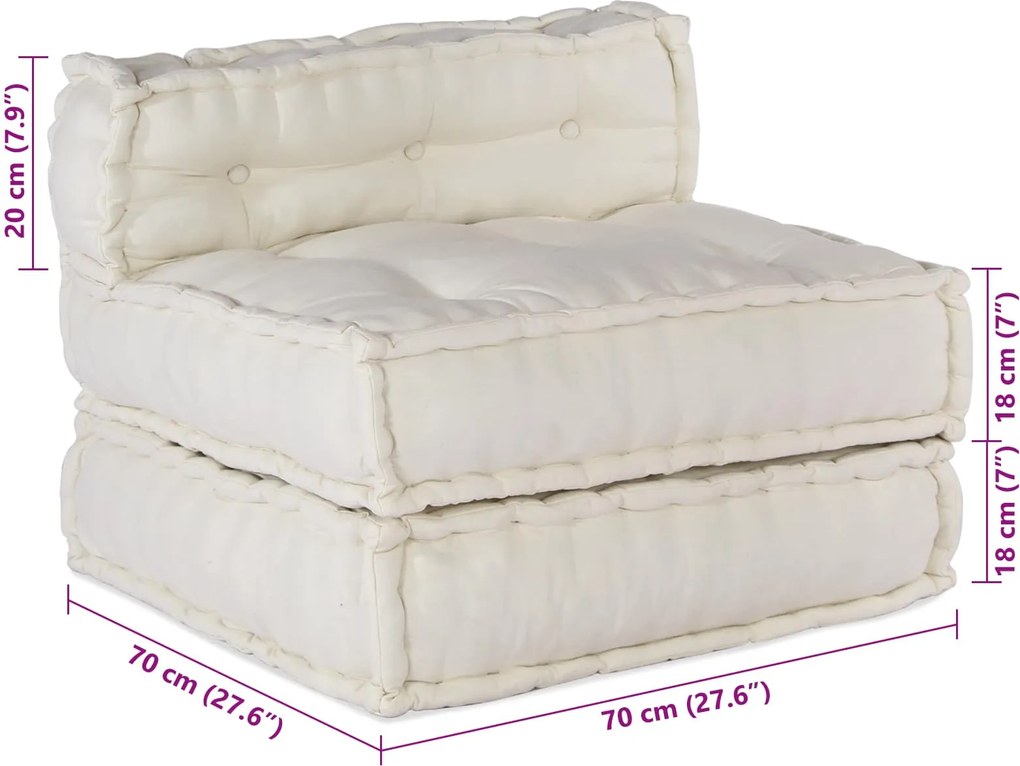 Modulová pohovka Textil Krémová 210 x 140 x 56 cm 3315063