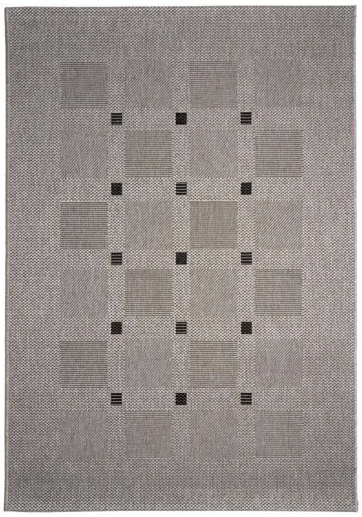 Devos Caby (DC Carpets), Kusový koberec FLOORLUX Silver/Black 20079 – na ven i na doma, 240x330, béžová, chodba / předsíň